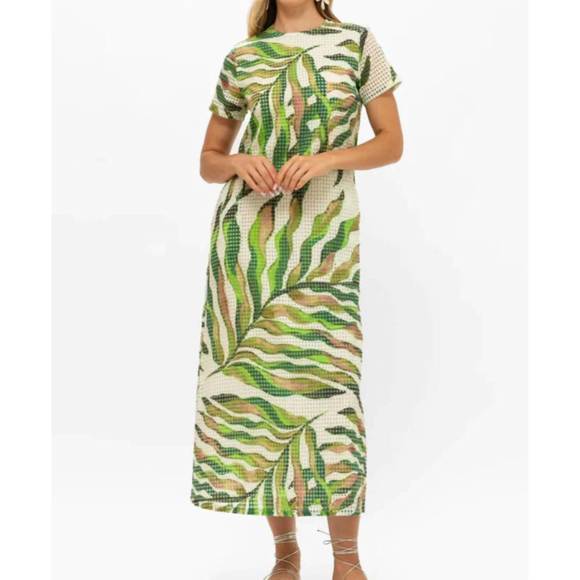 Oliphant | Dresses | New Oliphant Short Sleeve Shift Maxi Dress In ...